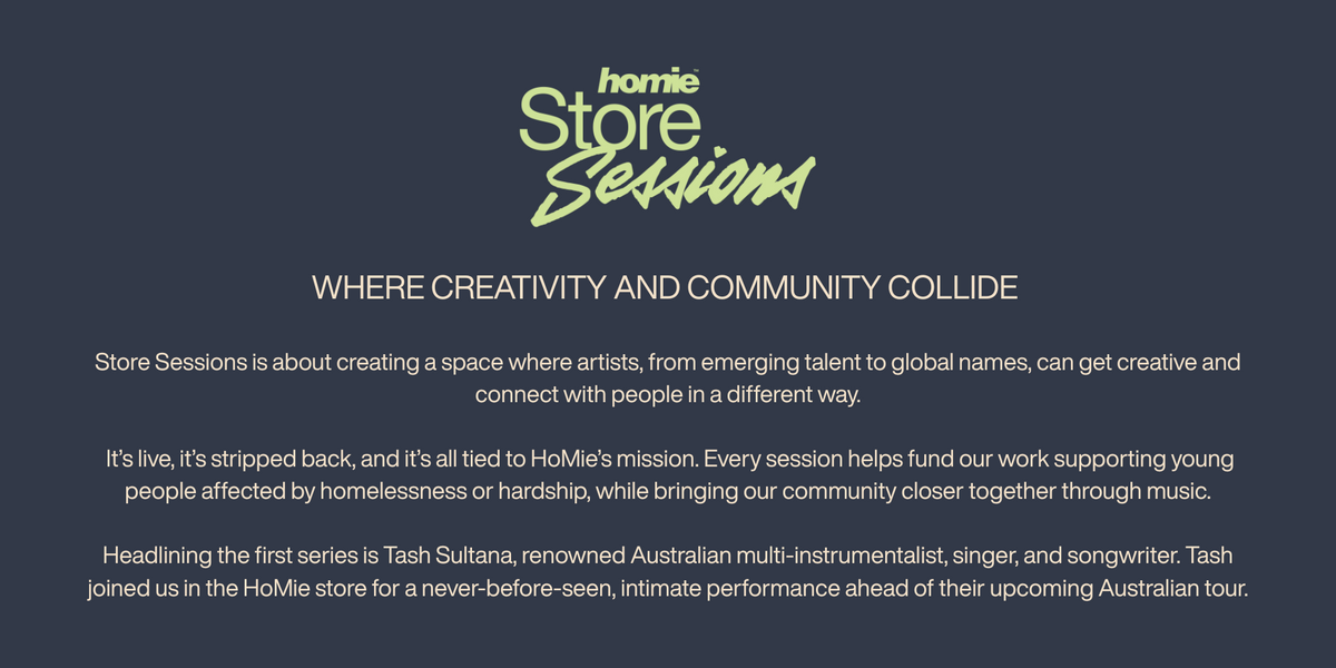 Store Sessions – homie.com.au